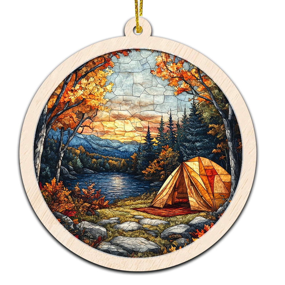 Camping Dream Stained Glass Suncatcher Ornament – Text Christmas 2025 ...
