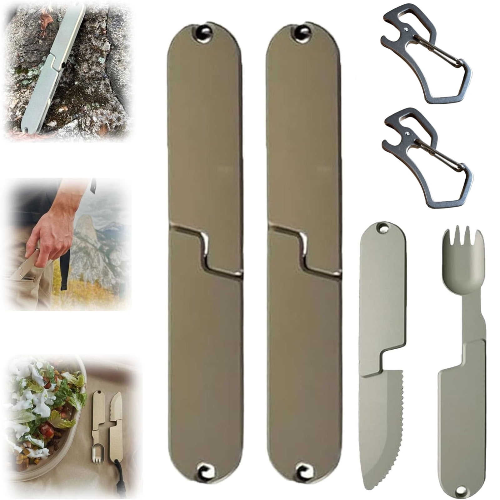 Camping Eating Utensils Set, Kopak Utensil Set, 2 in 1 Portable ...