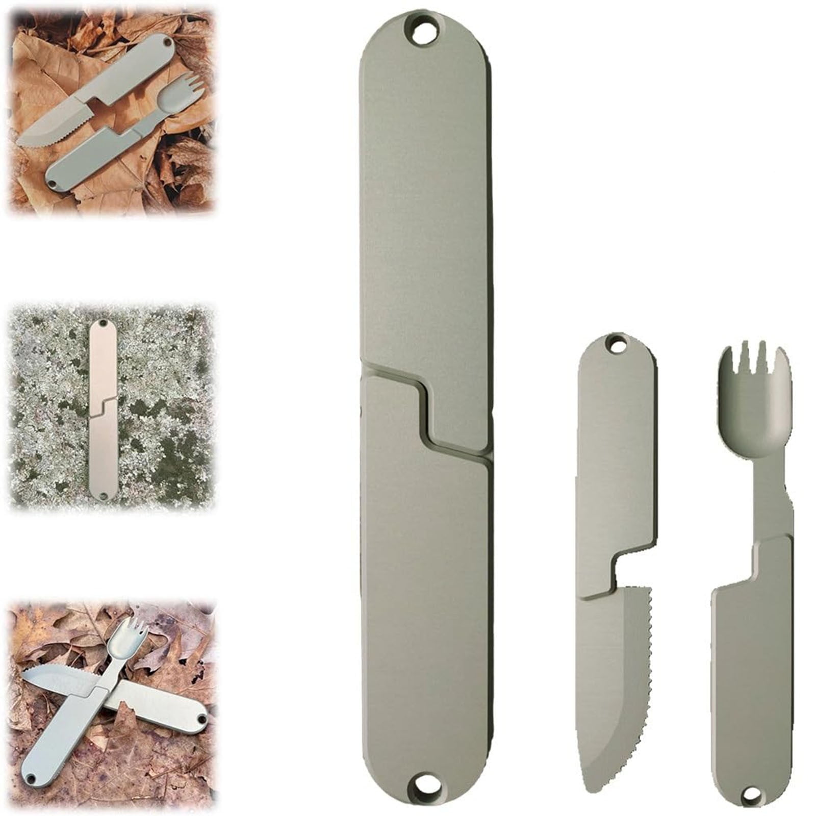 Camping Eating Utensils Set, Utensil Set, 2 in 1 Camping Eating ...