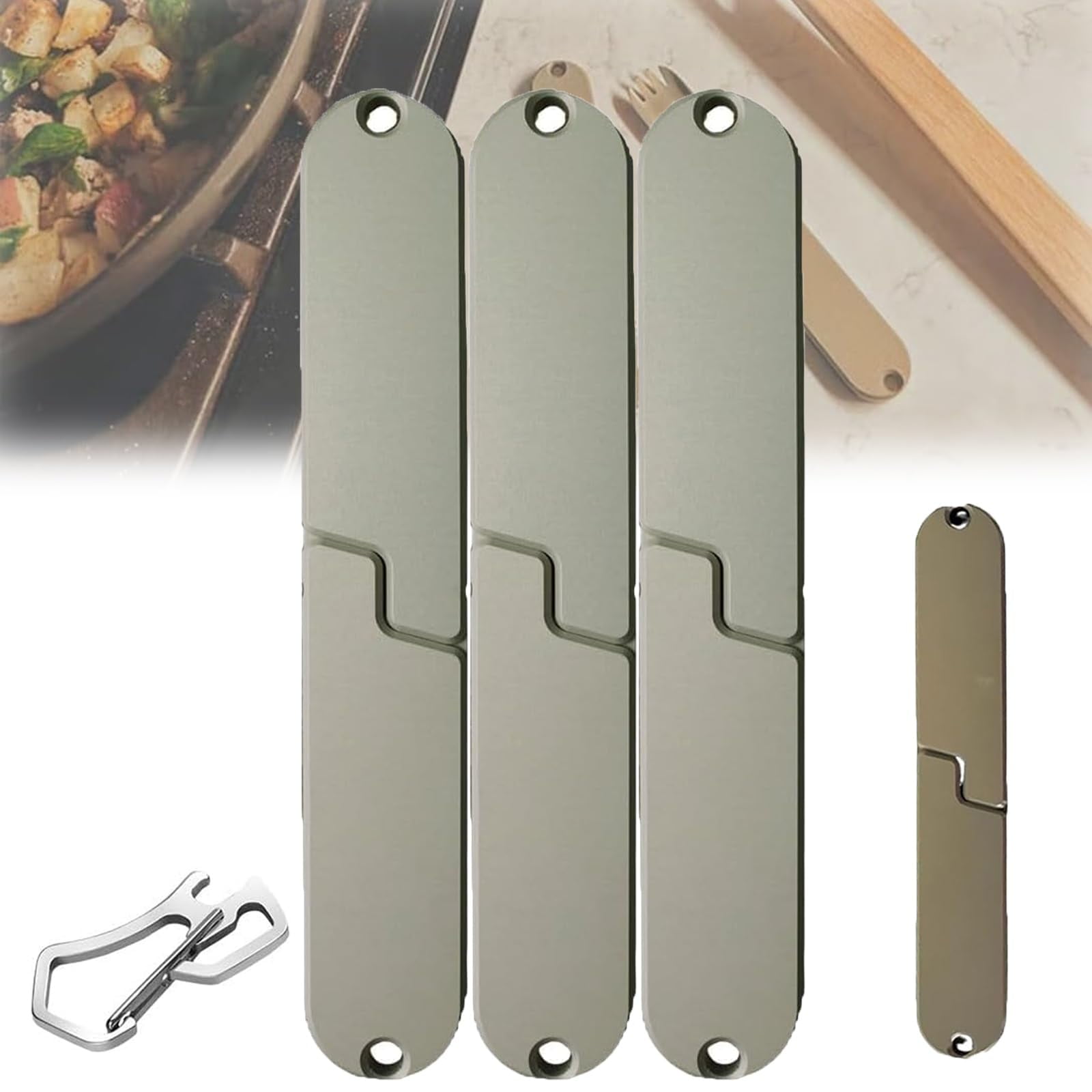 Camping Eating Utensils Set, Utensil Set, 2 in 1 Camping Eating ...
