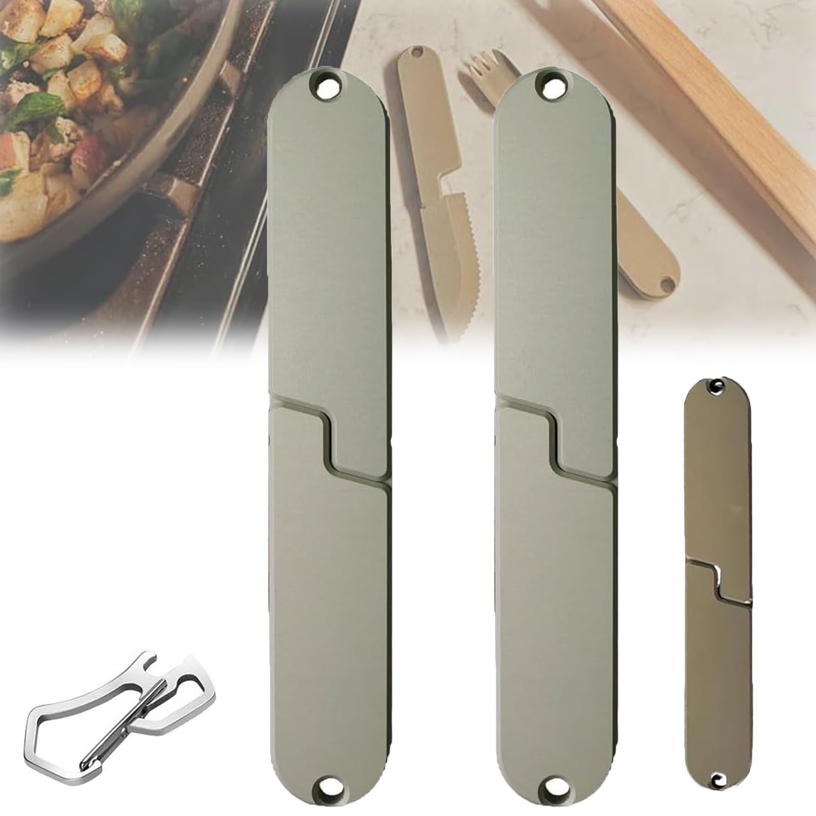 Camping Eating Utensils Set, Utensil Set, 2 in 1 Camping Eating ...