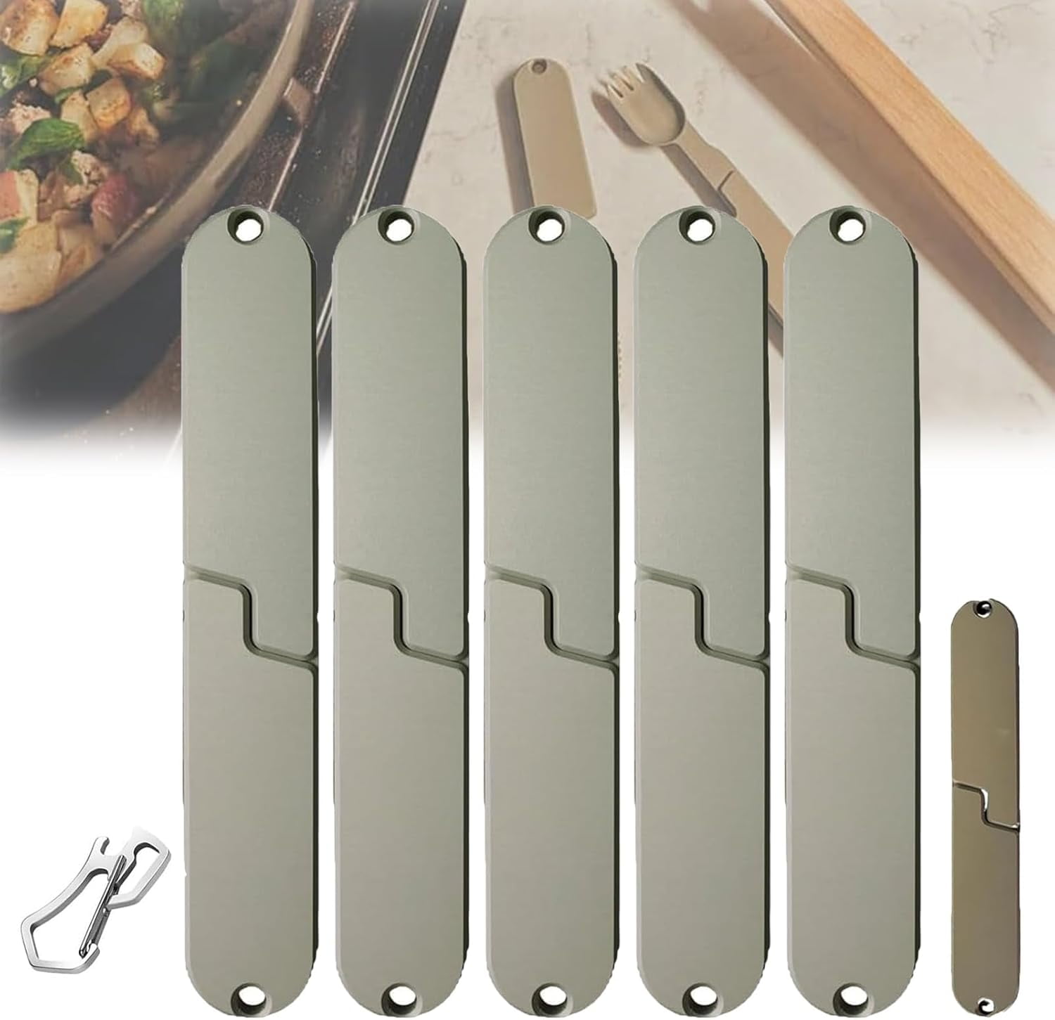 Camping Eating Utensils Set, Utensil Set, 2 in 1 Camping Eating ...