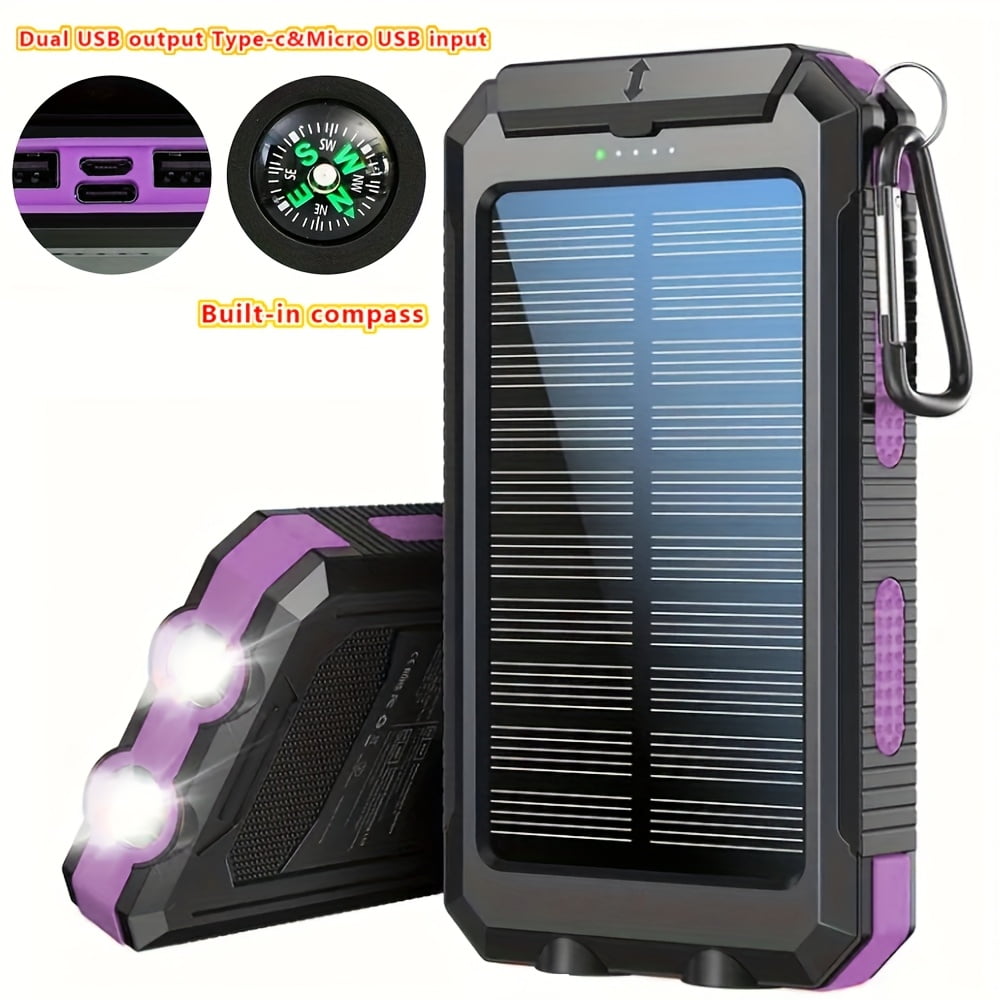 【Camping Essential】39800mAh Solar Power Bank, Portable Solar Charger ...