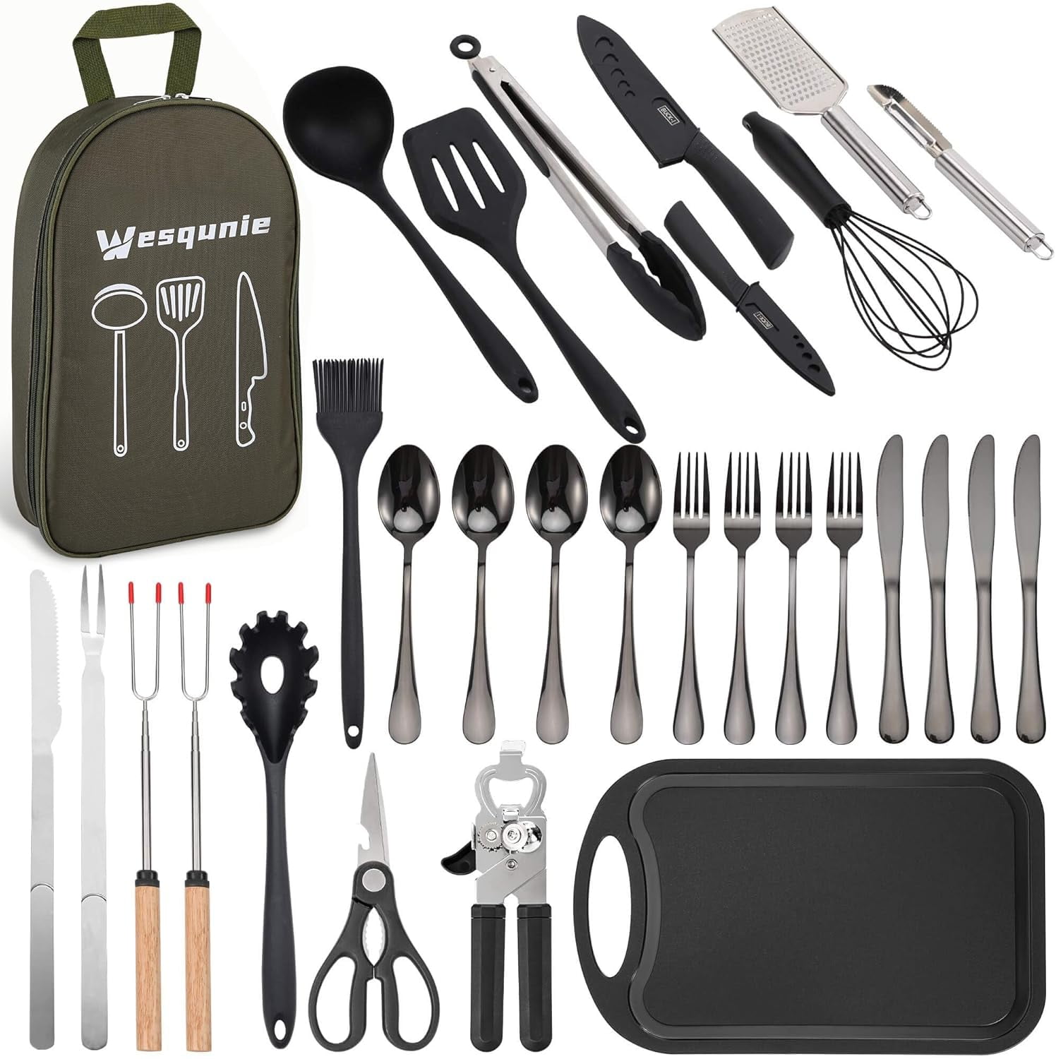Camping Essentials Cooking Utensils Set - Camping Kitchen Cookware ...