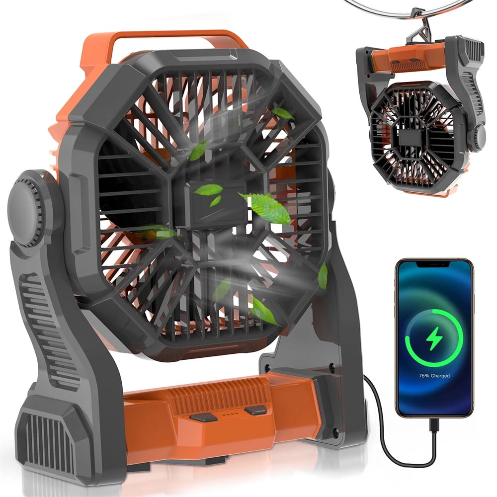 Camping Fan Battery Powered Fan with LED Lantern, 10400mAh Portable Fan ...