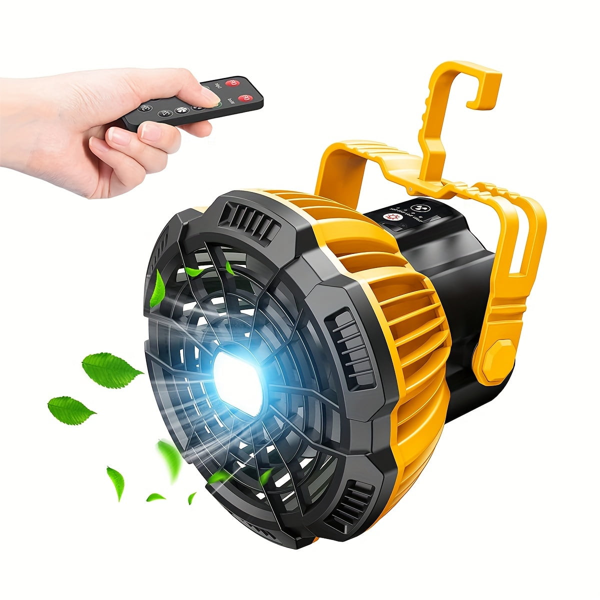 Camping Fan For Tent, 2 In 1 Rechargeable USB Tent Ceiling Fan With LED ...