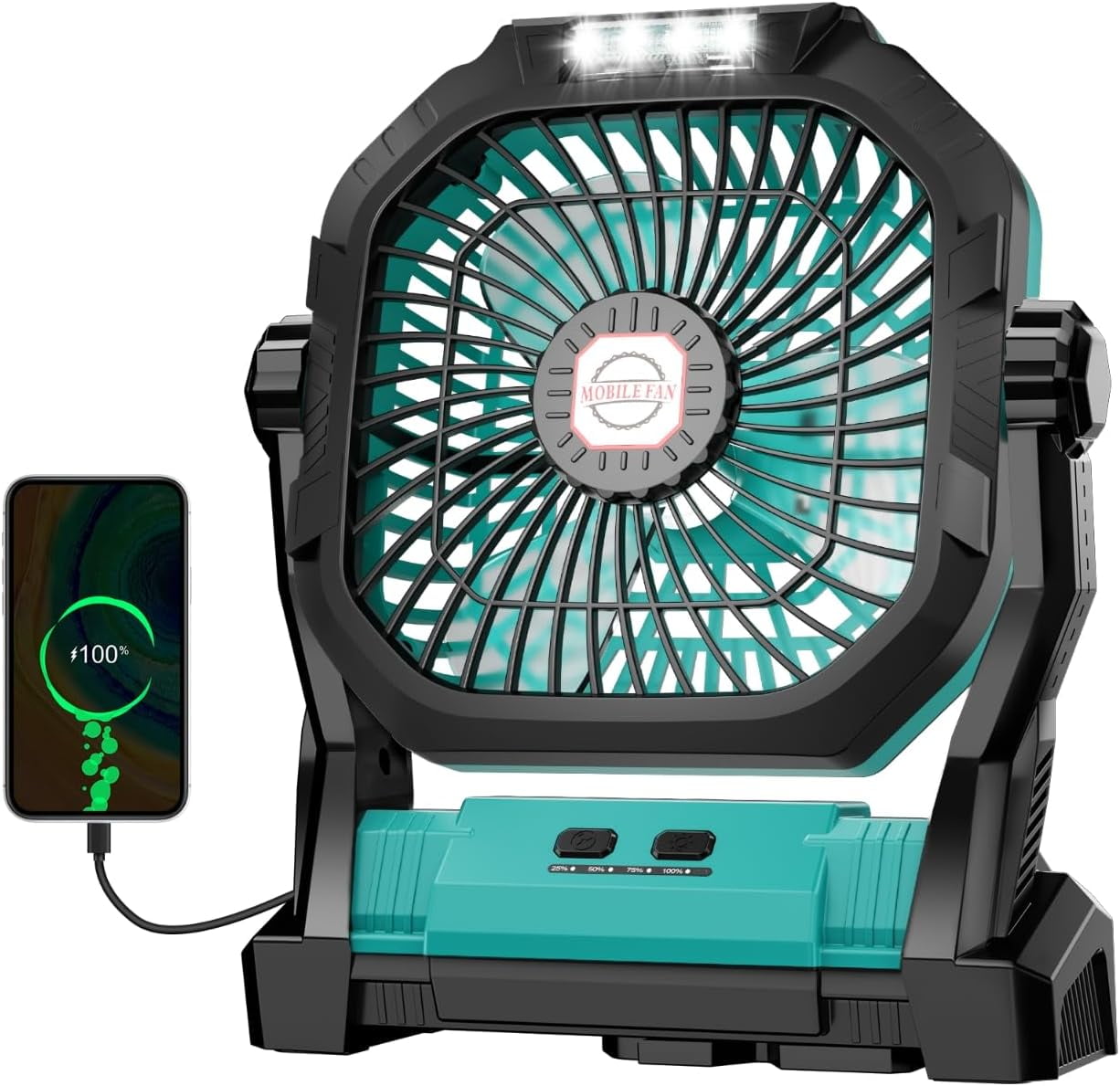 Camping Fan Rechargeable, 20000mAh Battery Powered Portable Fan with ...