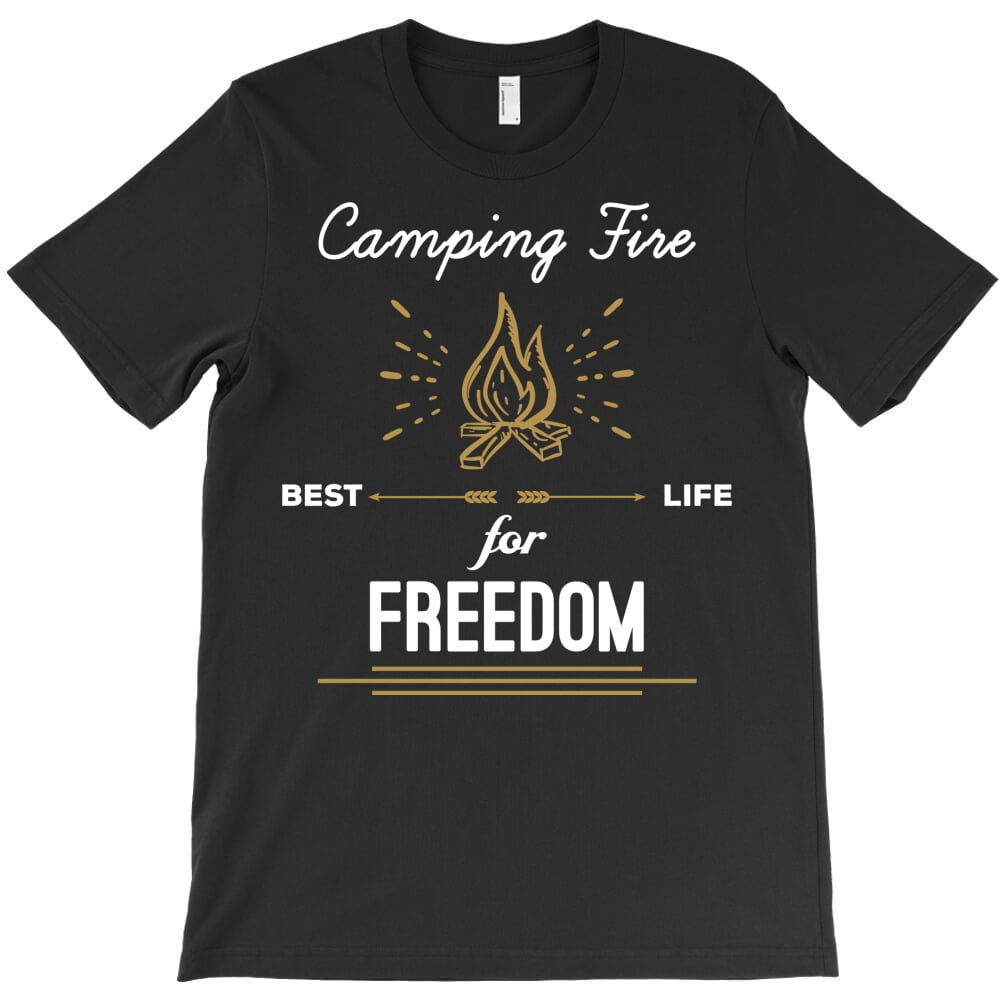 Camping Fire, Best Life For Freedom, Outdoors Adventure Graphic Design ...