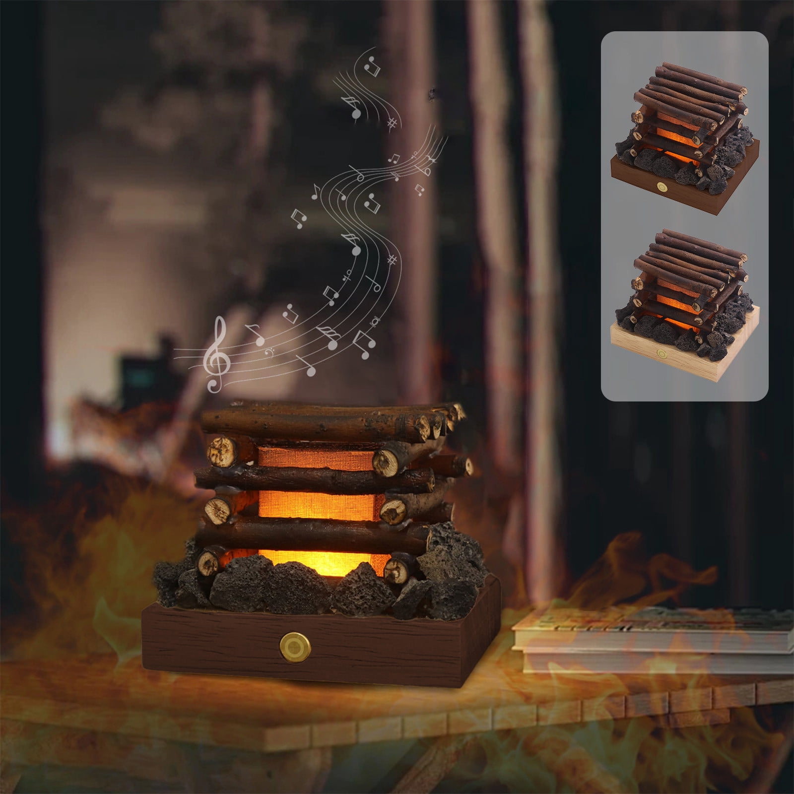 Camping Fire Lamp Night Light | Realistic Flickering Branch Flame ...