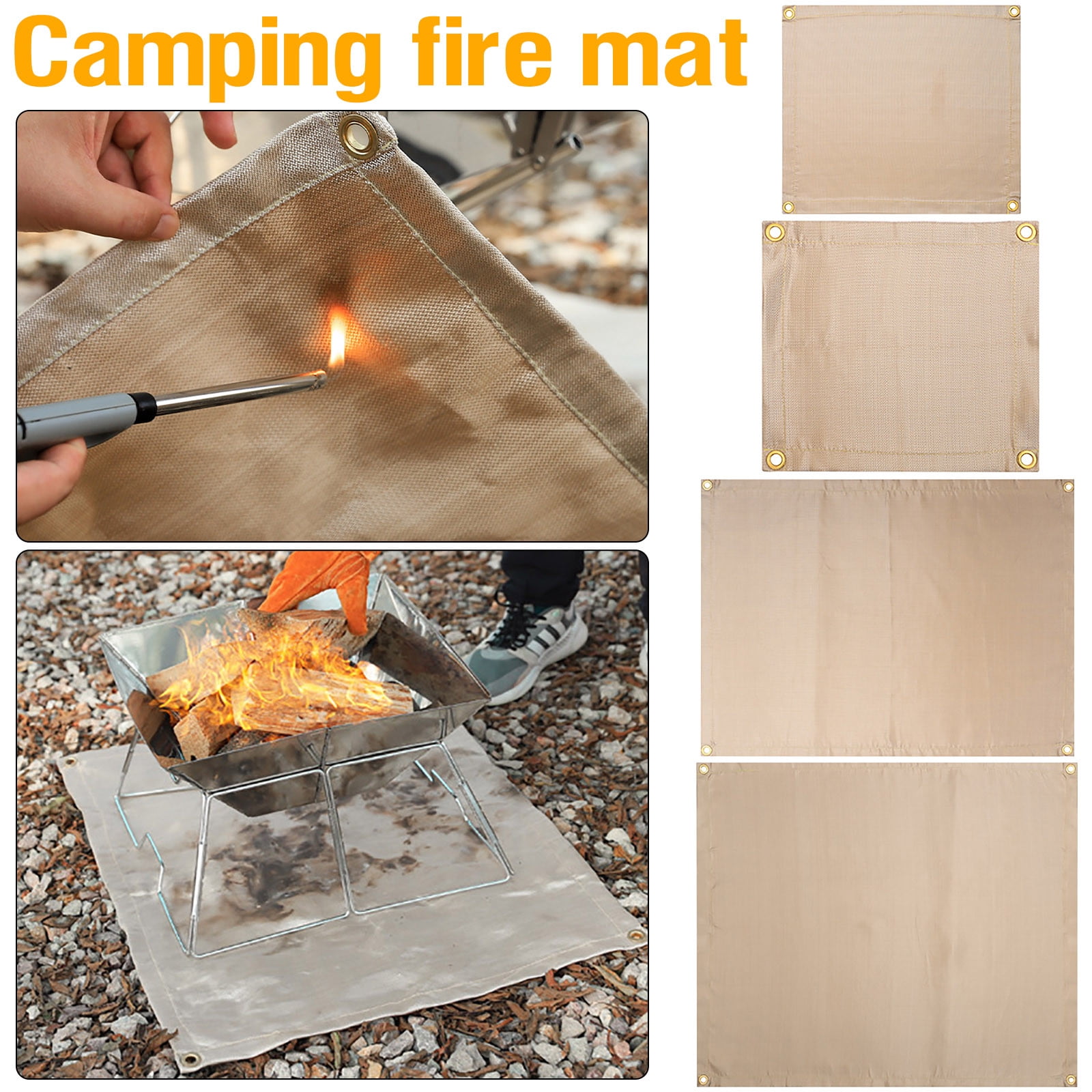 Camping Fireproof Mat Fiberglass Flame Fire Retardant Blanket Cloth ...