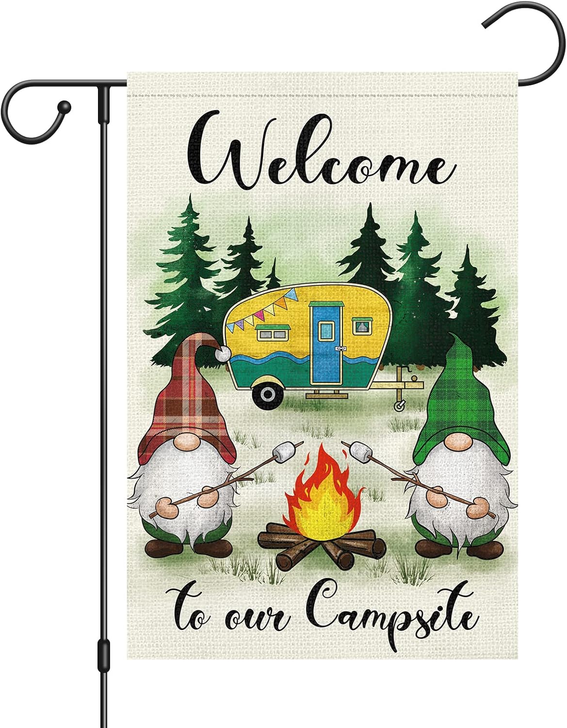 Camping Flags for Campsite 12.5x18 Inch Double Sided, Welcome To Our ...