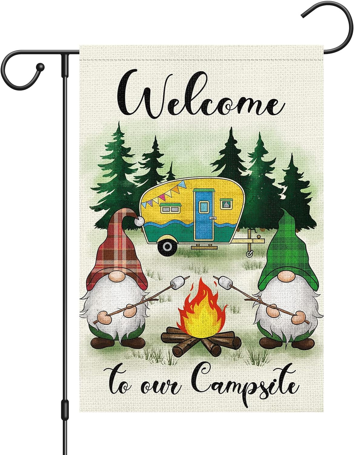 Camping Flags for Campsite Double Sided, Welcome To Our Campsite Garden ...