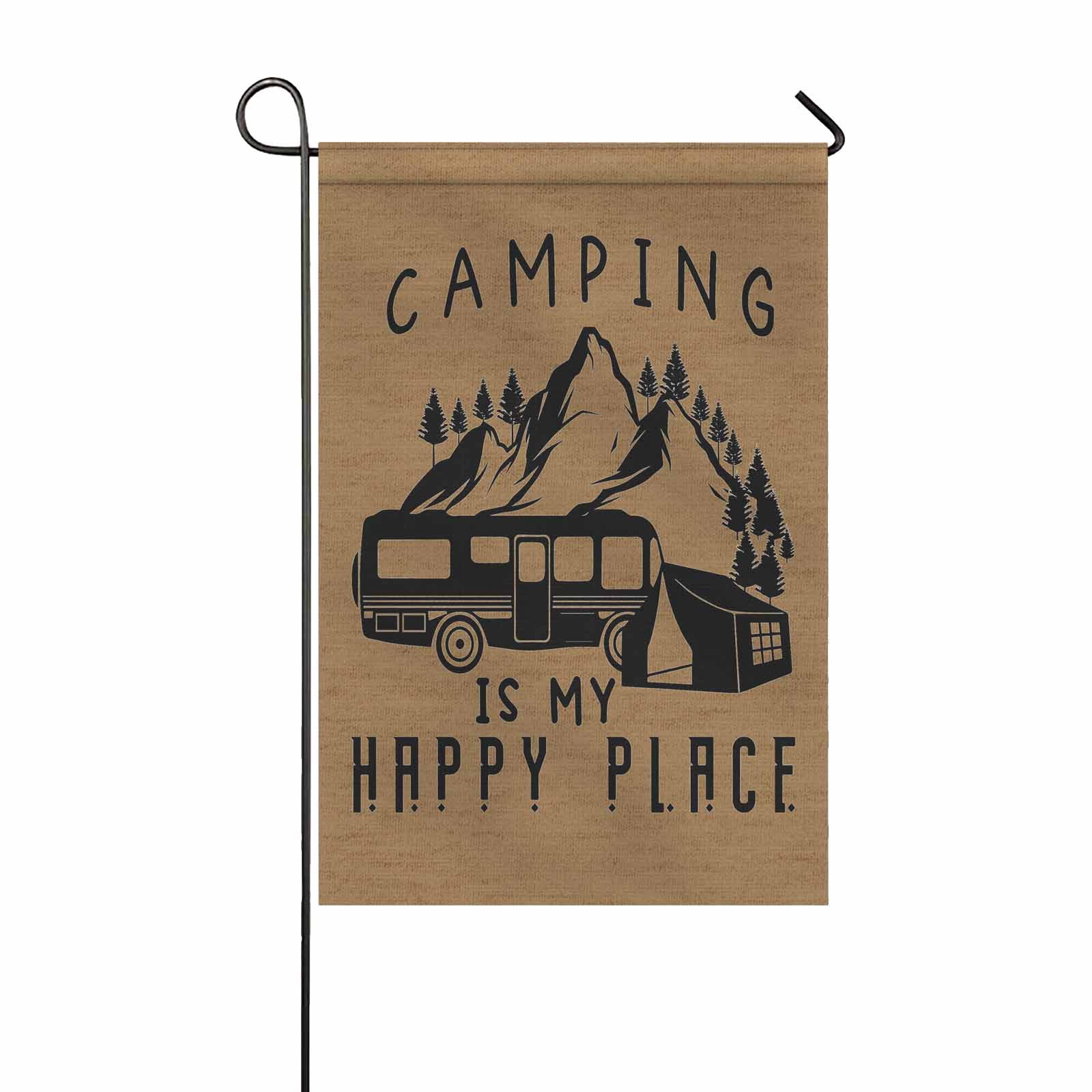Camping Flags for Campsite ,Happy Camper Camping signs for 12x18 Double ...