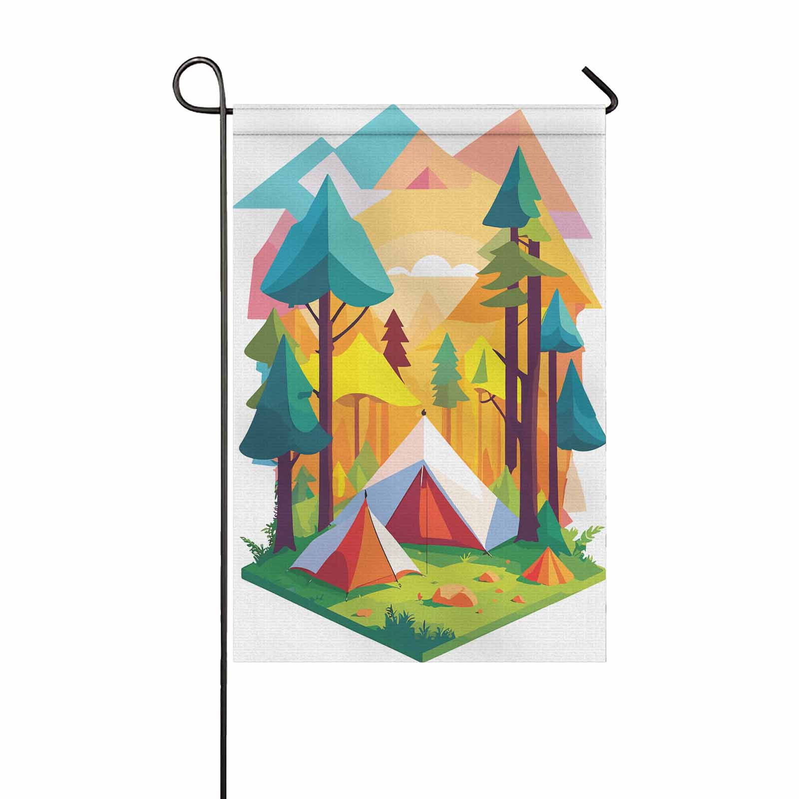 Camping Flags for Campsite ,Happy Camper Camping signs for 12x18 Double ...