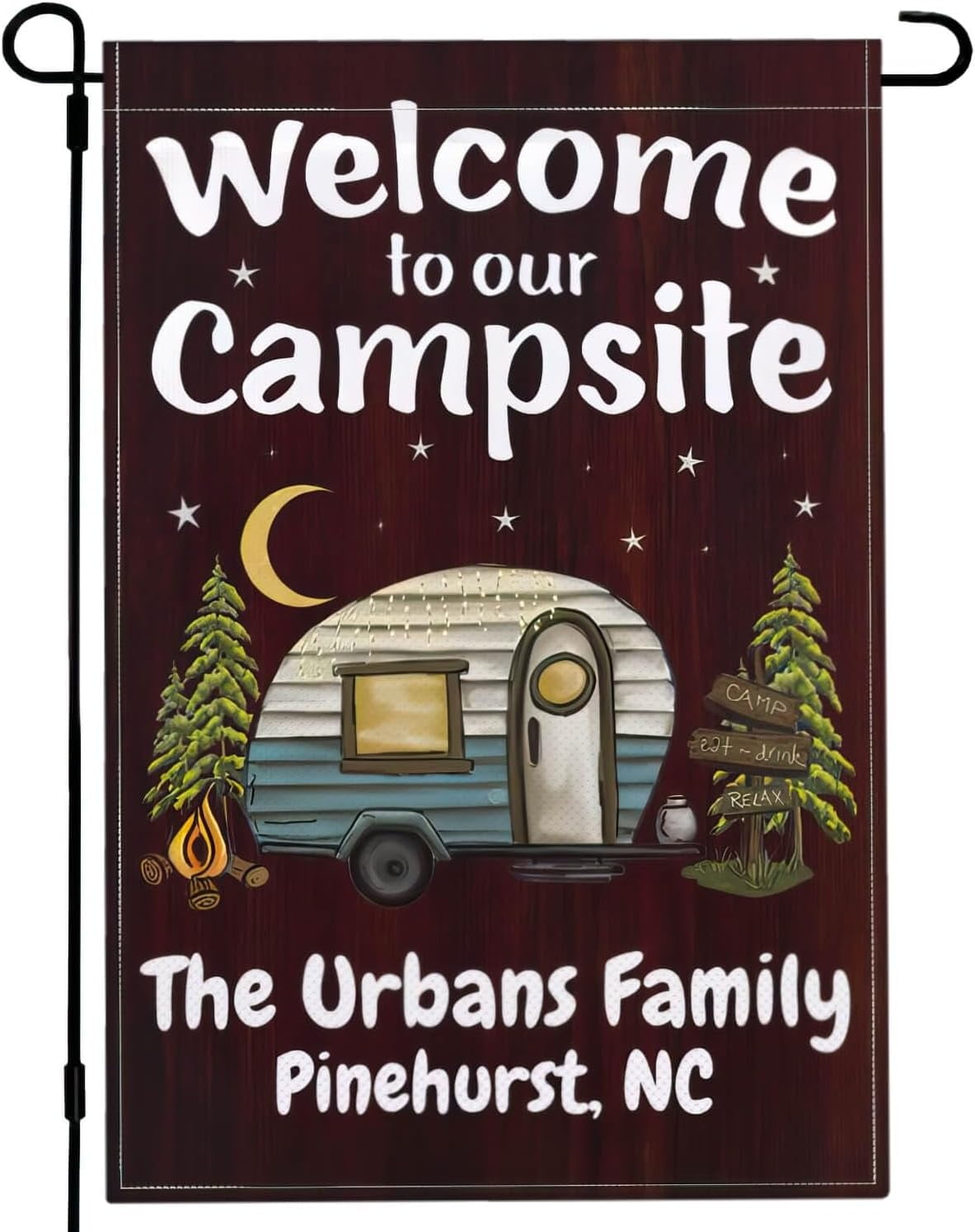 Camping Flags for Campsite, Welcome to Our Campsite Camping Garden Flag ...