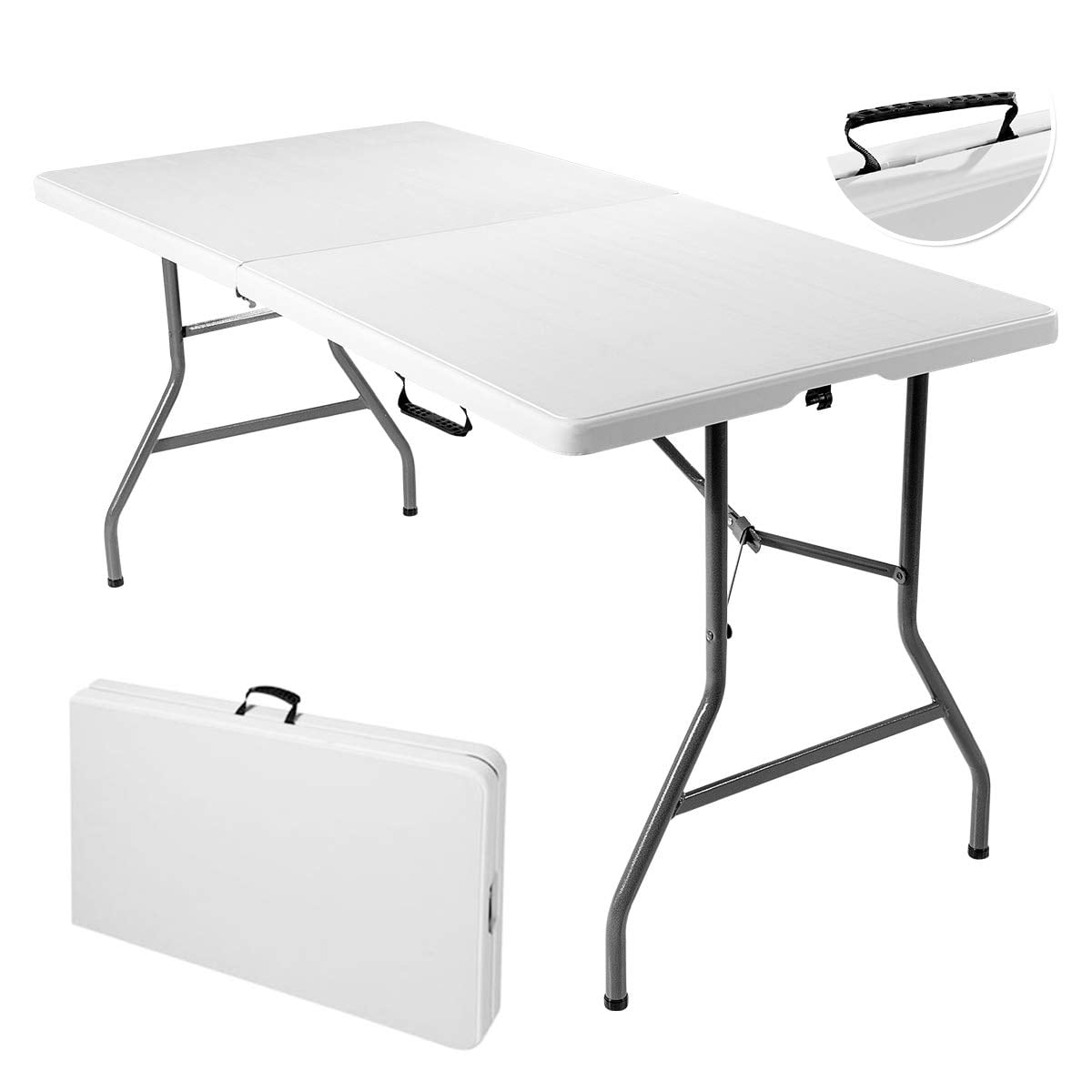 Camping Folding Table with Carry Handle, Lightweight Collapsible for ...
