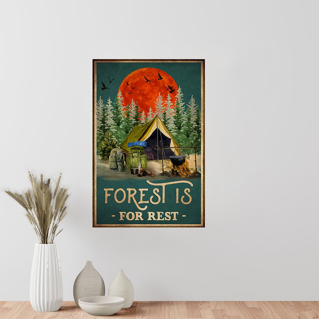 Camping Forest Is For Rest Vertical Poster Camping poster Gift for ...