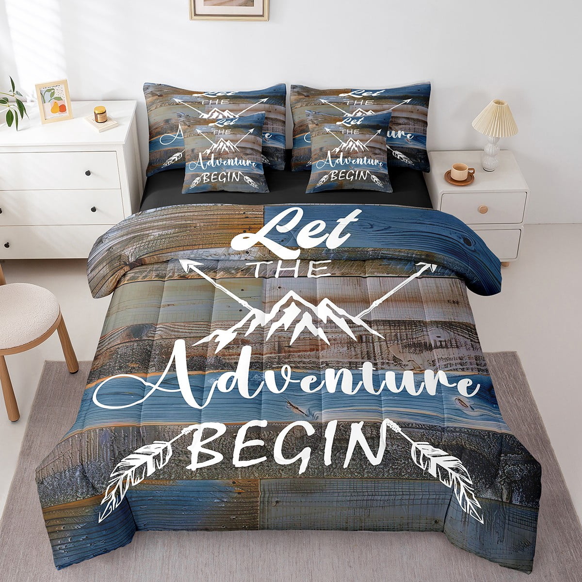 Camping Full Bedding Set Happy Camping Bed in a Bag 7 Piece Adventure ...