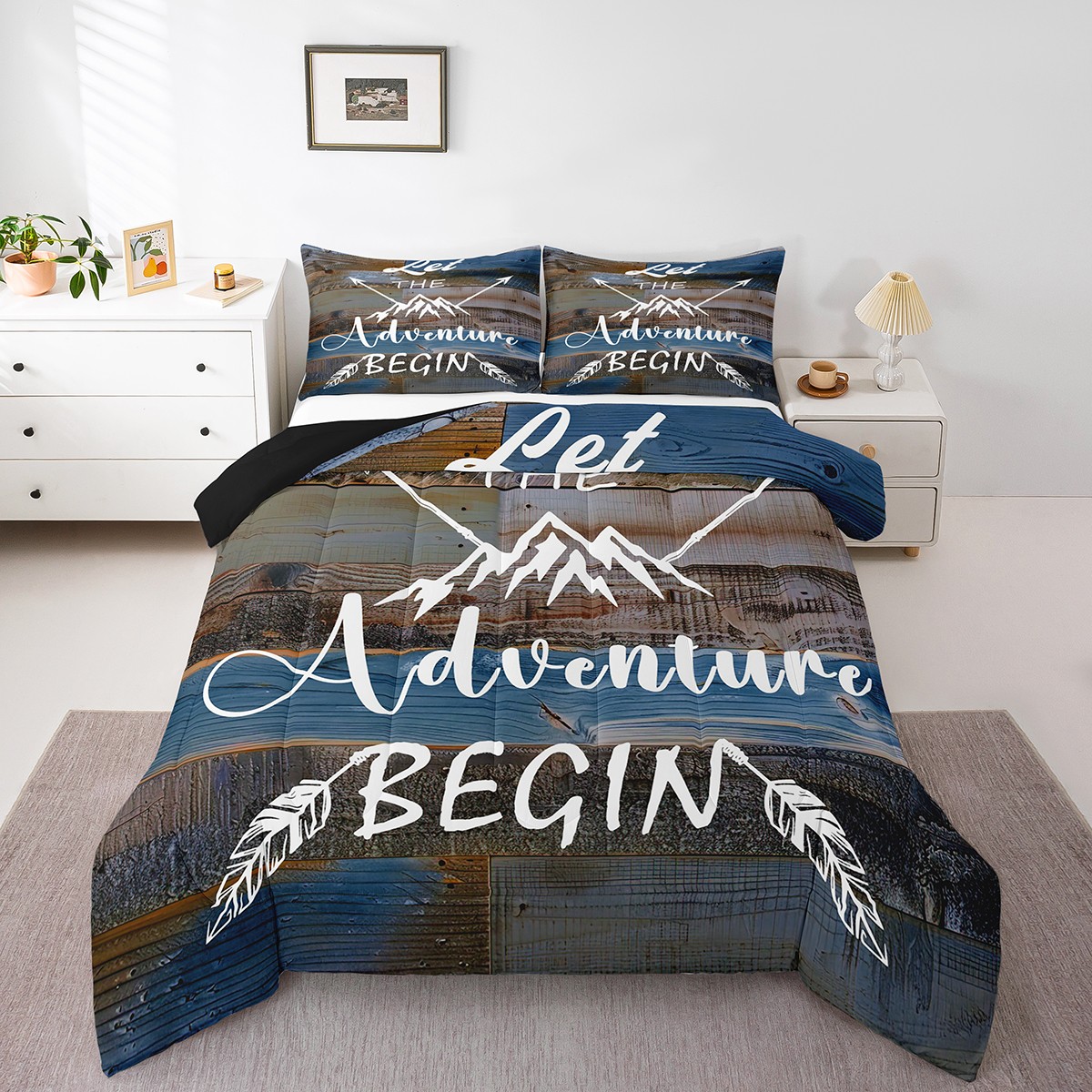 Camping Full Bedding Set Happy Camping Comforter Set Adventure Theme ...
