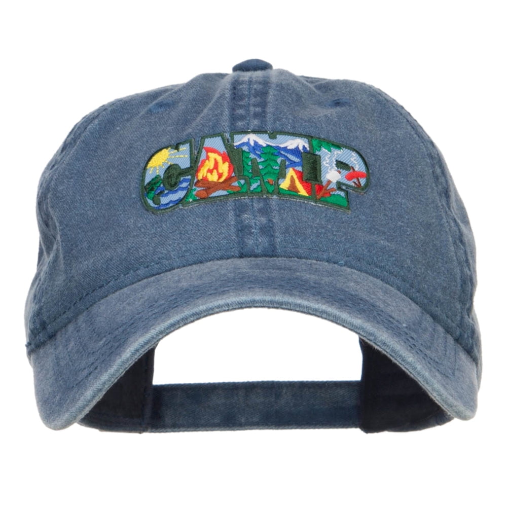 Camping Fun Patch Washed Cap - Navy OSFM - Walmart.com