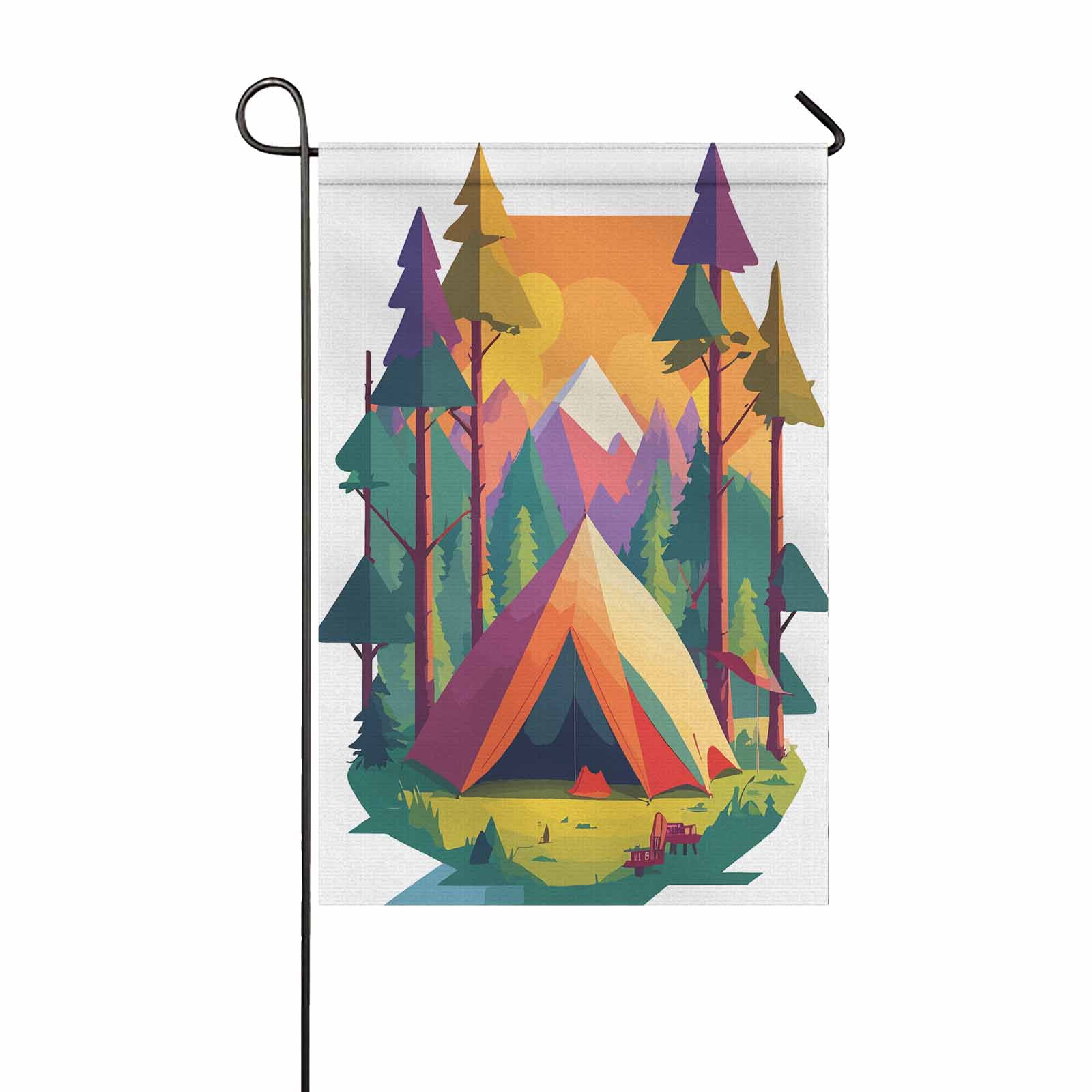 Camping Garden Flag , 12 x 18 Inch Double Sided Vertical Camping Fire ...