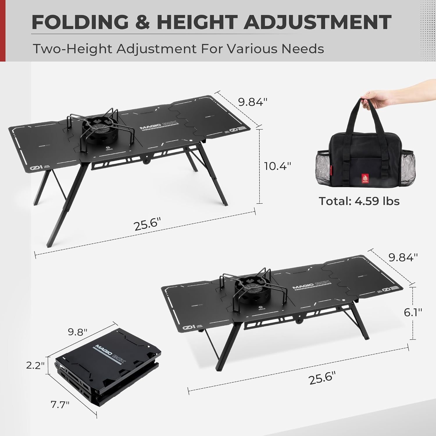 Camping Gas Stove - 12,625 BTU High Power Propane Stove with Wind ...