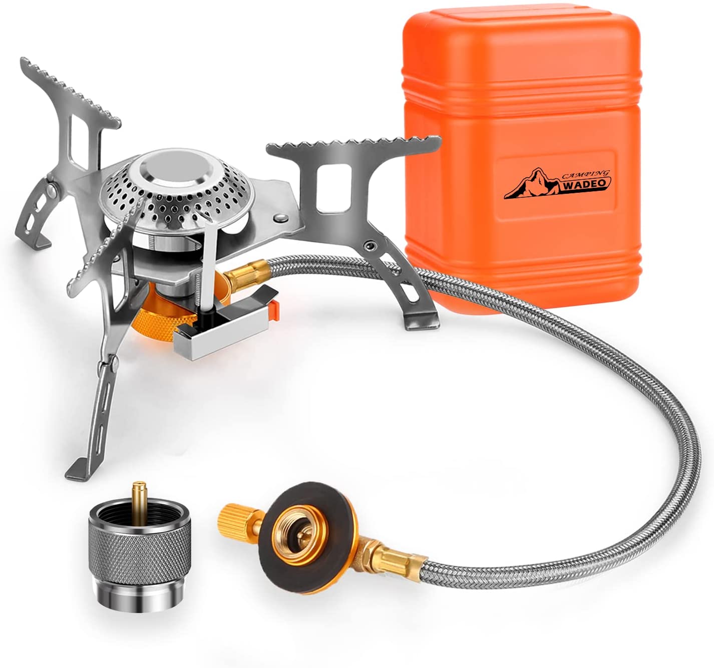 Camping Gas Stove, 3700W Portable Backpacking Stove with Piezo Ignition ...