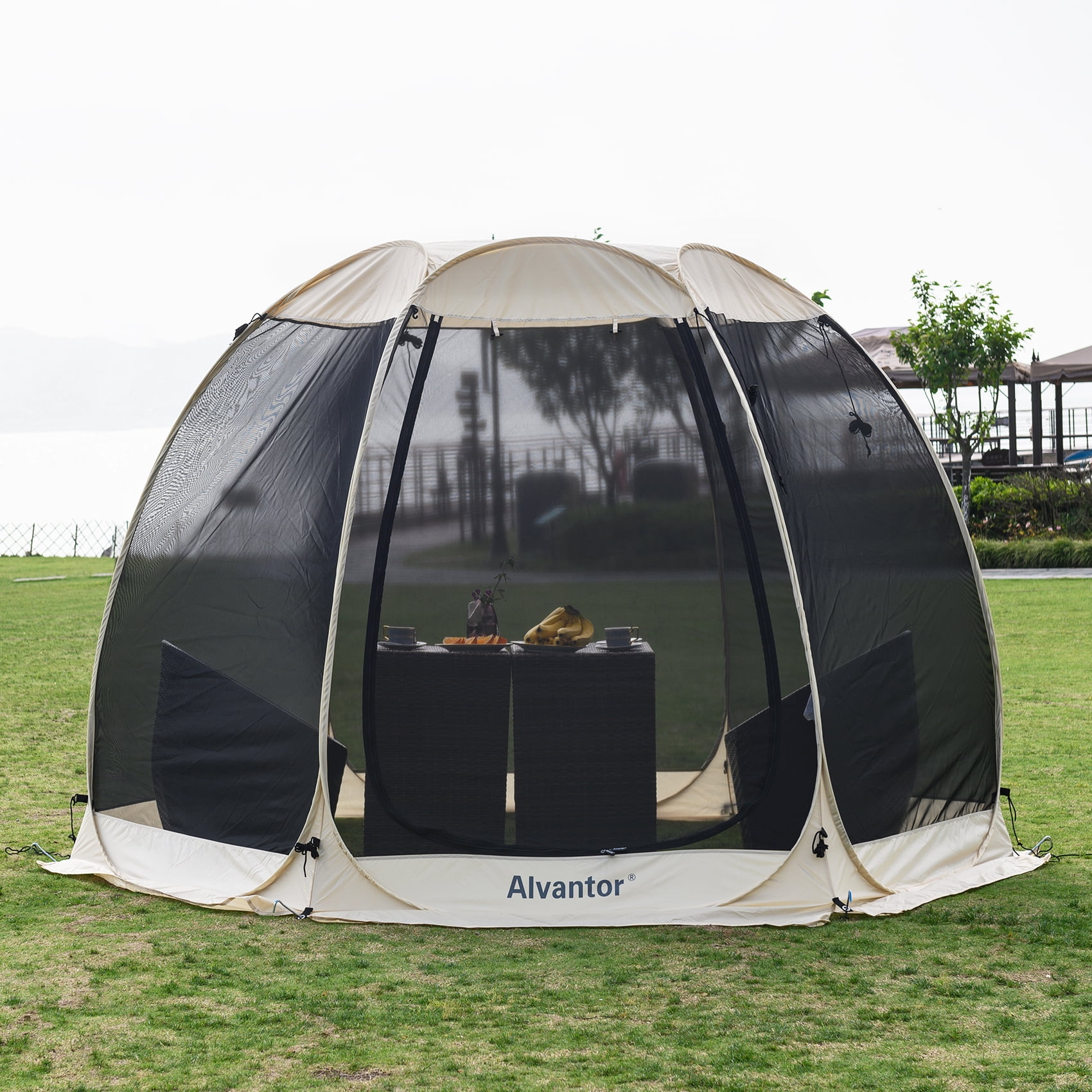 10x10Ft Pop-Up Canopy Screen House Tent - Lightweight Outdoor Screen ...