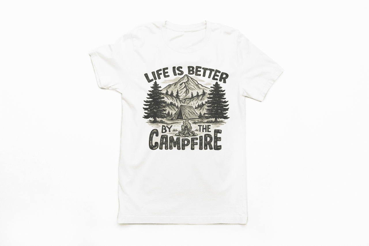 Camping Graphic T-Shirt for Men & Women, Life Is Better by the Campfire ...