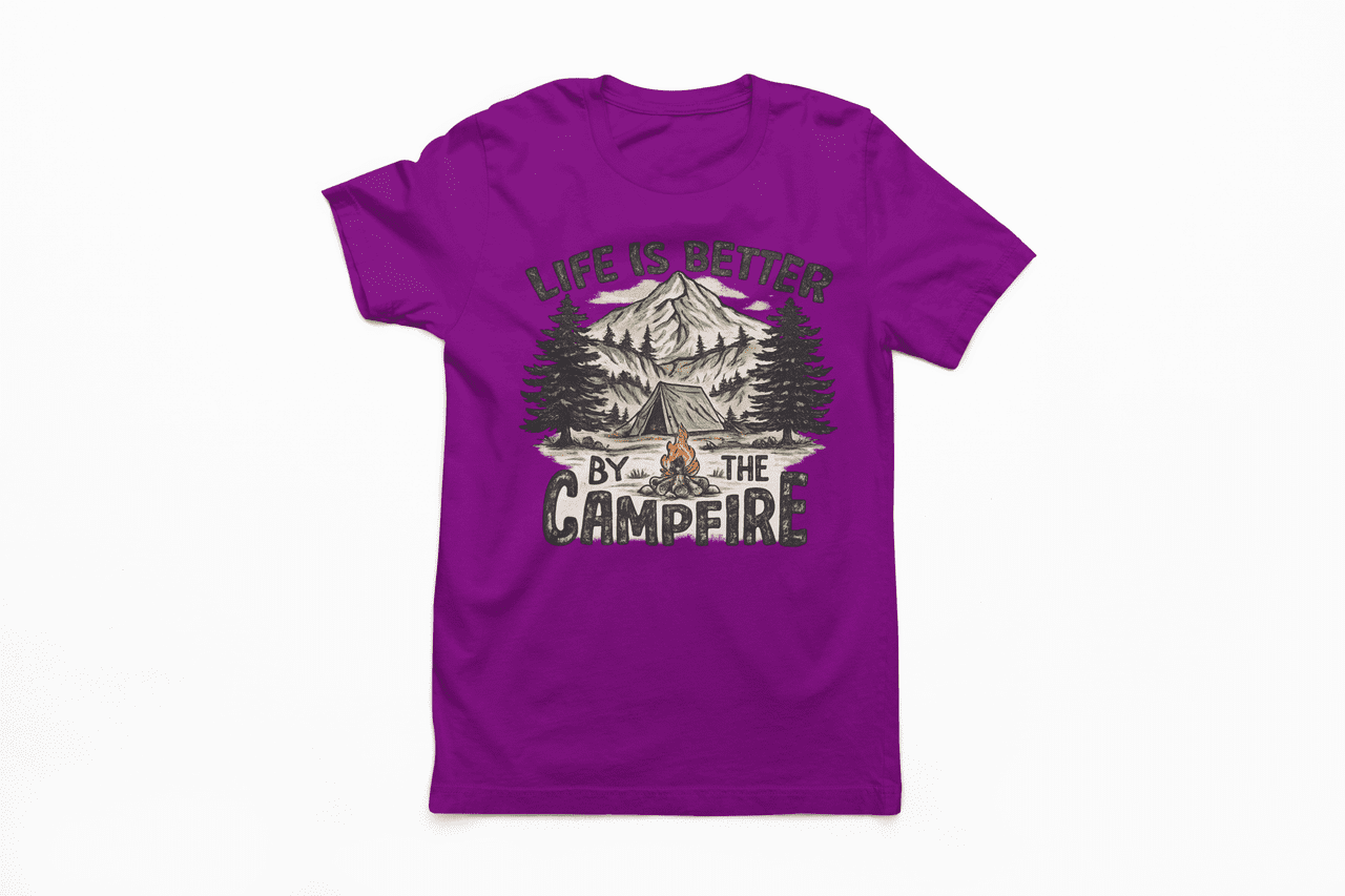 Camping Graphic T-Shirt for Men & Women, Life Is Better by the Campfire ...