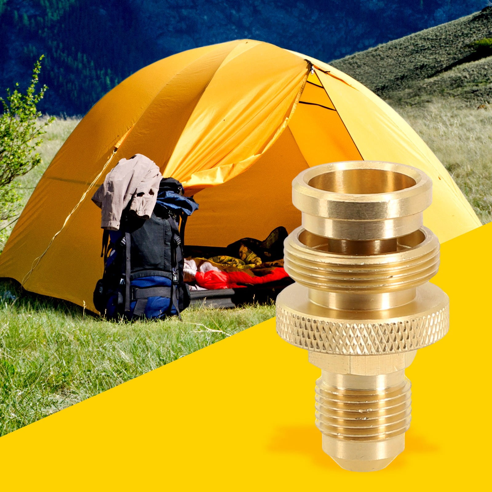 Camping Grill Stove Brass Adapter 3/8 Male Flare 5/8\"-18UNF Grill ...