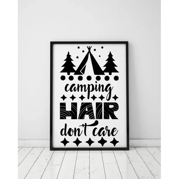 Camping Hair Don'T Care Home Decor Wall Art Poster Wall Art - Walmart.com