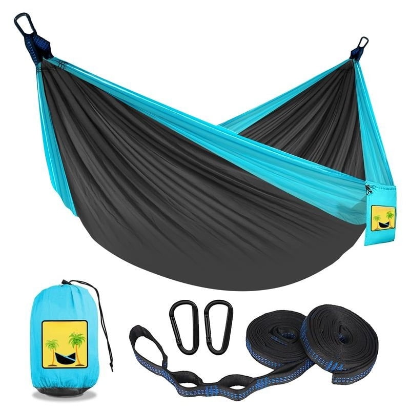 Camping Hammock Double & Single Portable Hammocks with 2 Tree Straps ...