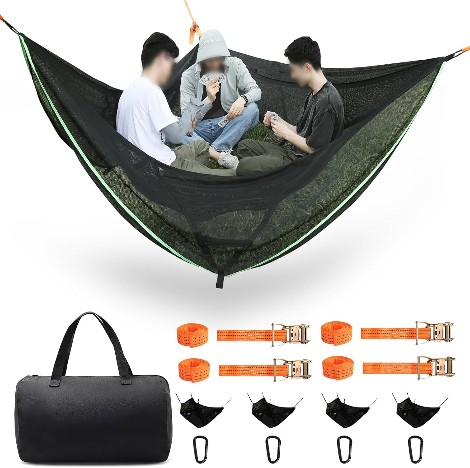 Camping Hammock Expandable Polygon, 13ft Multi Person Triangle Hammocks ...