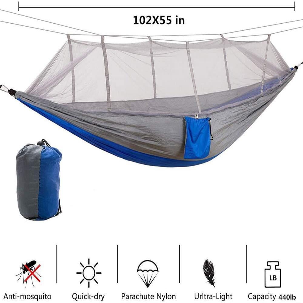 Camping Hammock with Mosquito Net, DFITO Lightweight Double Hammock ...