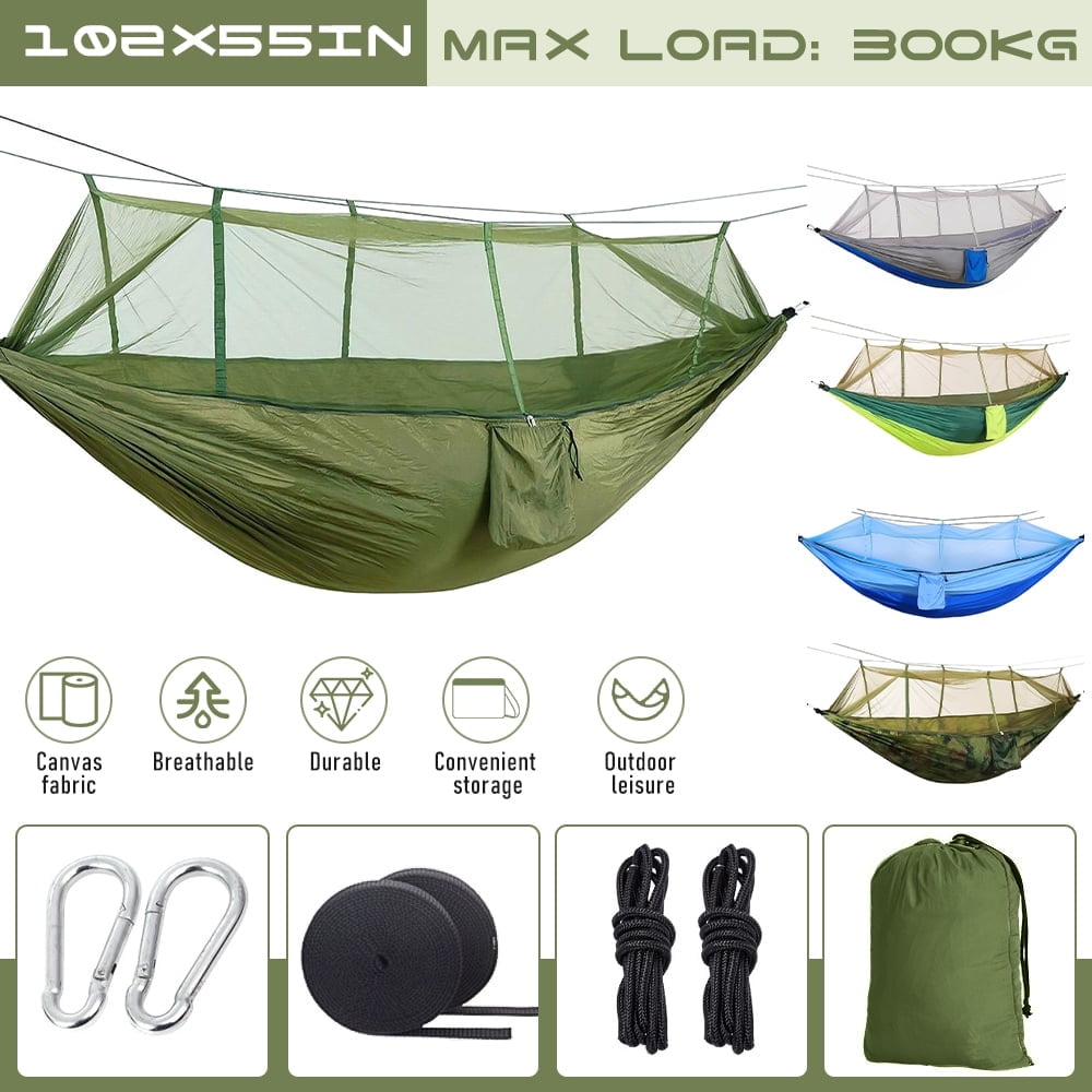 Camping Hammock with Mosquito Net, Welan Portable Double/Single Travel ...