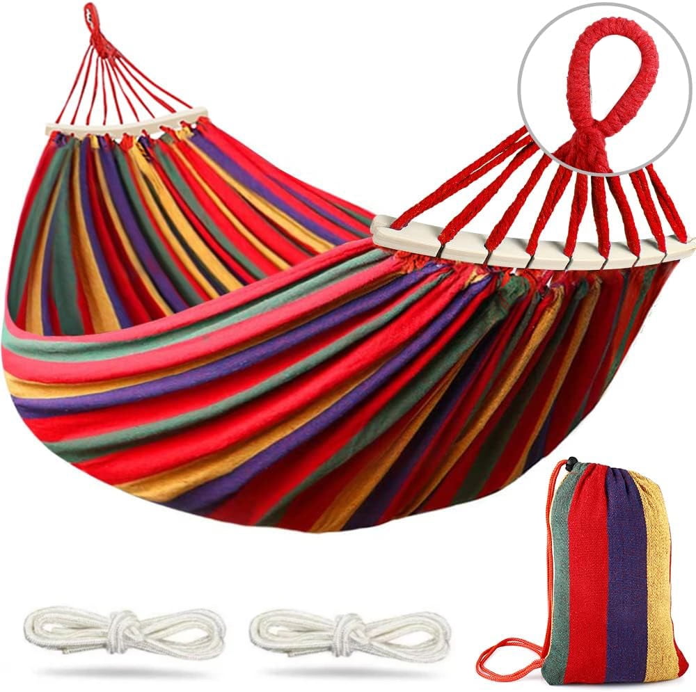 Rowsily Camping Hammock Heavy-Duty Canvas Fabric, 80.7x61 Inches, 550 ...