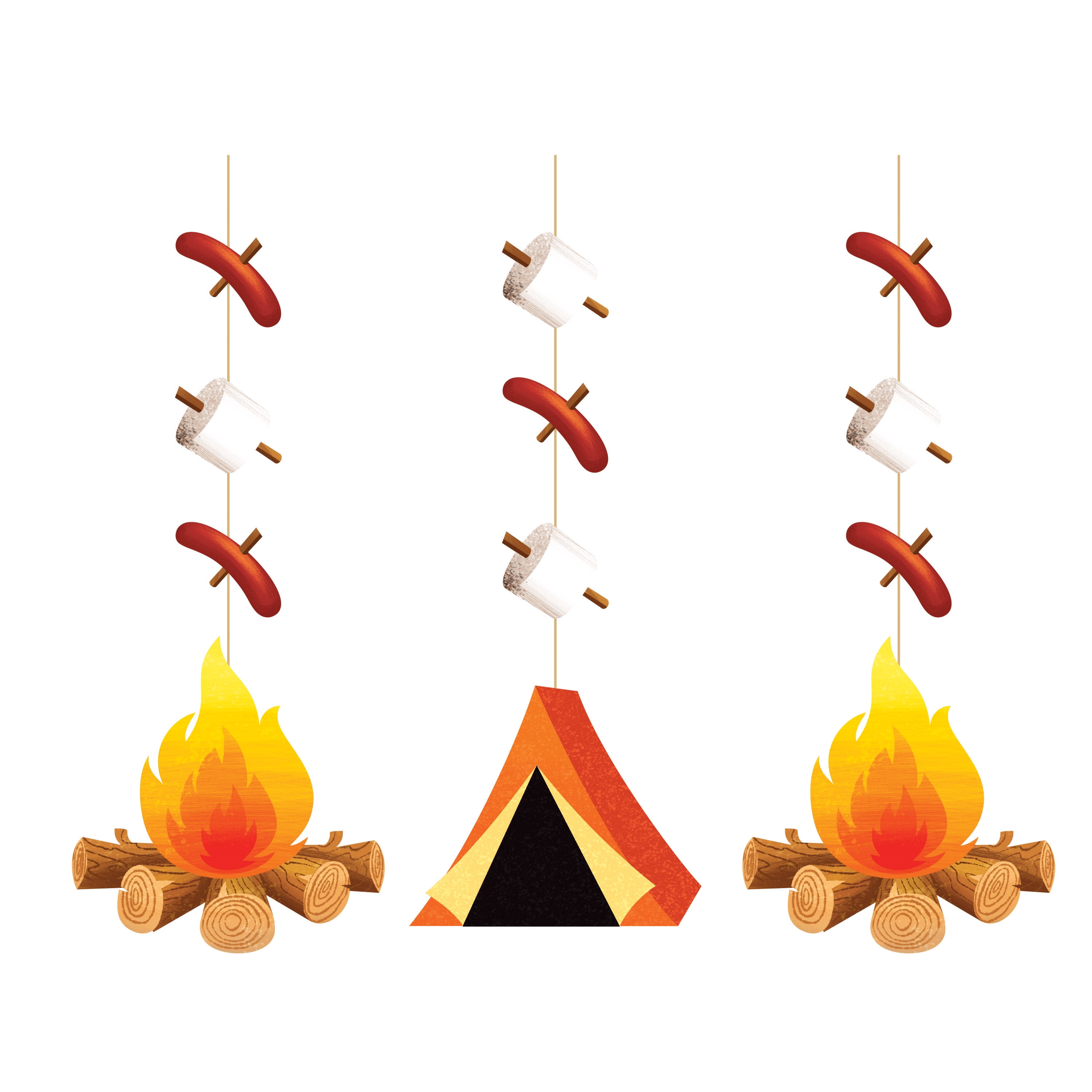 Camping Hanging Cutouts, 3 pk - Walmart.com
