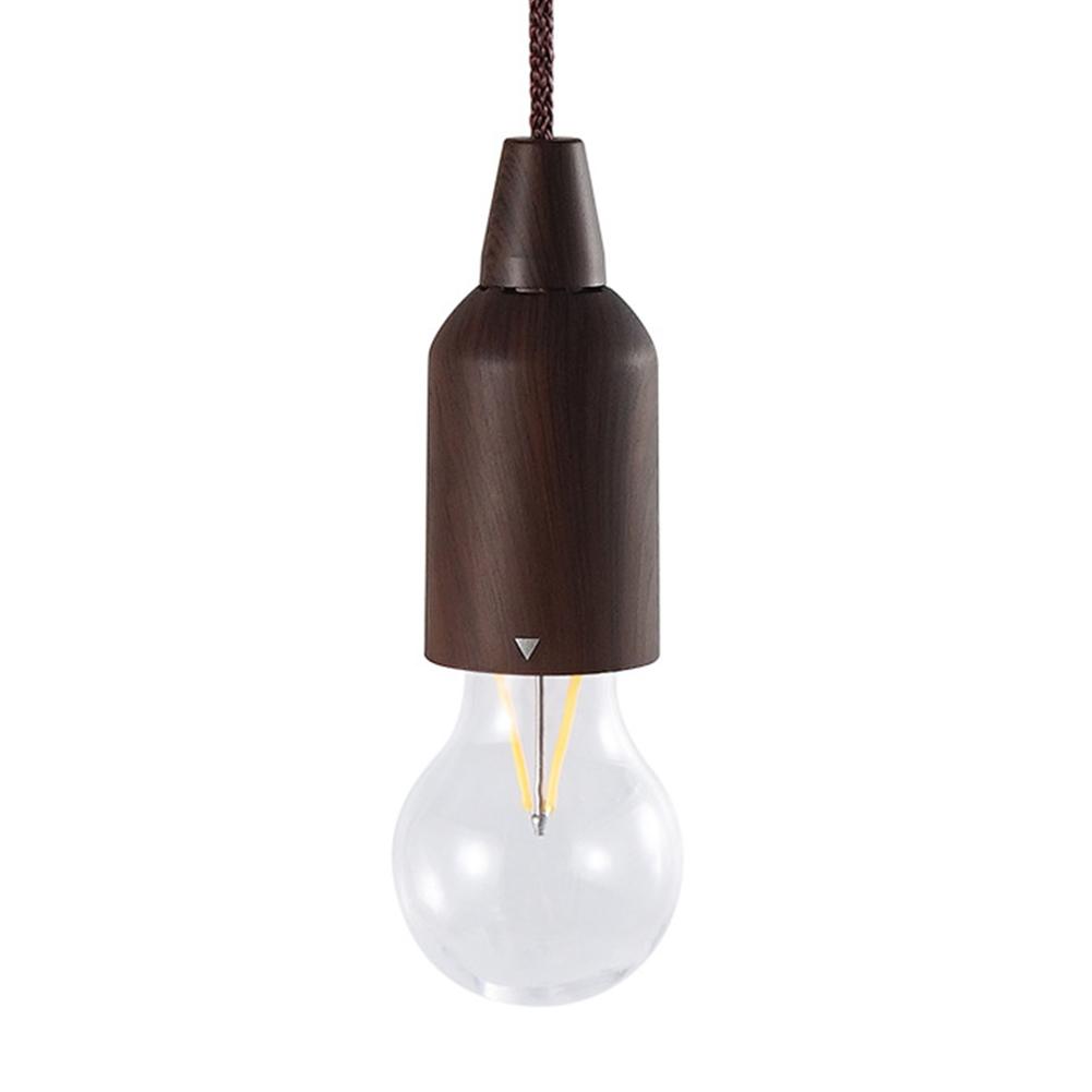Camping Hanging Pull String Lights Wood Outdoor Indoor Battery Light ...