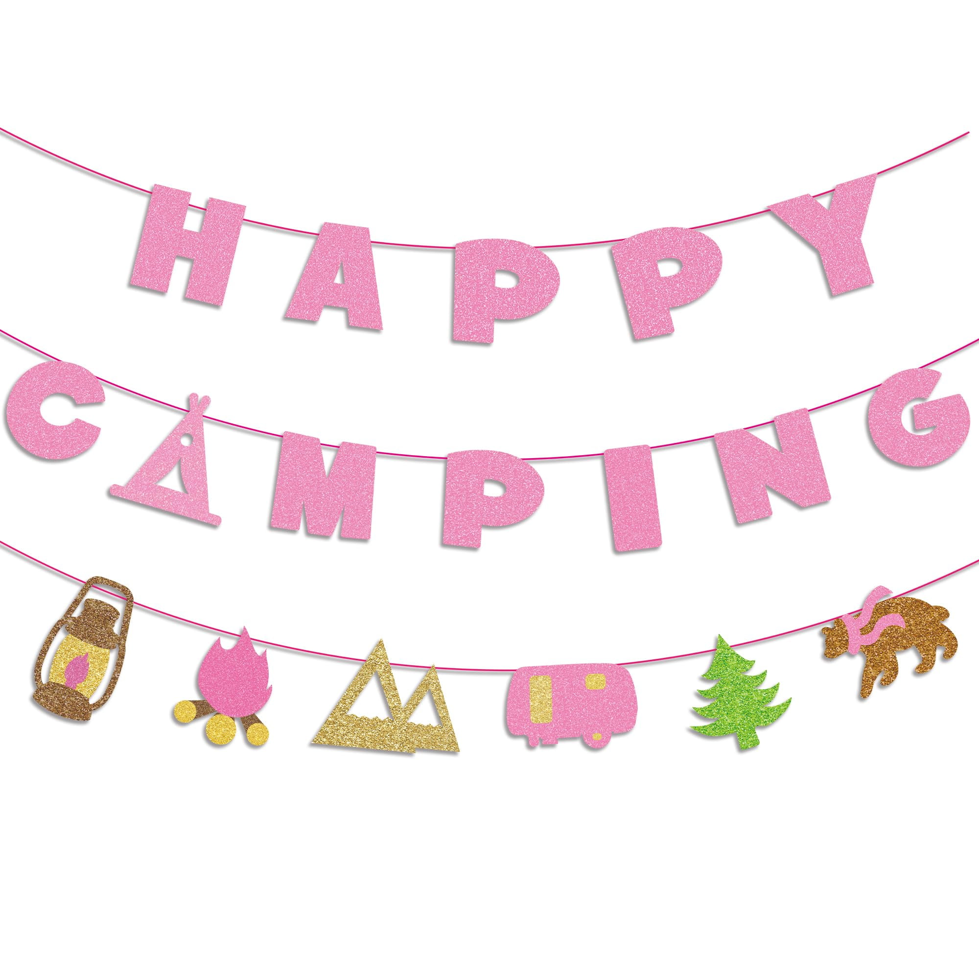 Camping Happy Birthday DHF10 Banner Camping Party Camping Party Banner ...