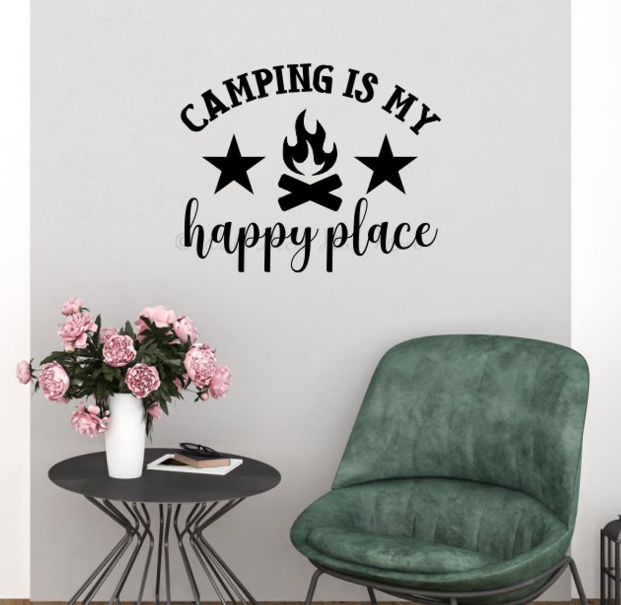 Camping is My Happy Place Campfire Camper RV Decals - Vinyl Camper ...