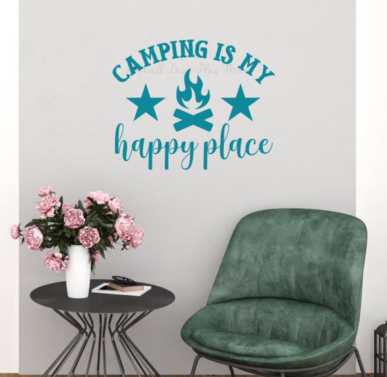 Camping is My Happy Place Campfire Camper RV Decals - Vinyl Camper ...