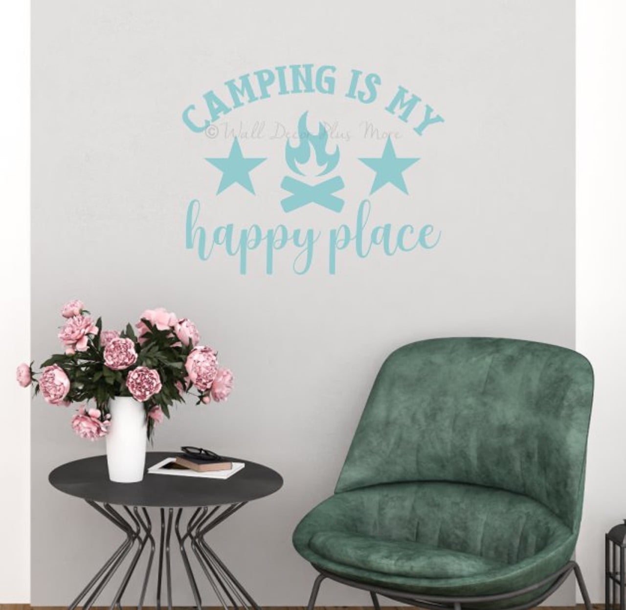 Camping is My Happy Place Campfire Camper RV Decals - Vinyl Camper ...