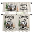 Camping Is My Happy Place Kitchen Curtains Set for Windows, Leopard RV ...