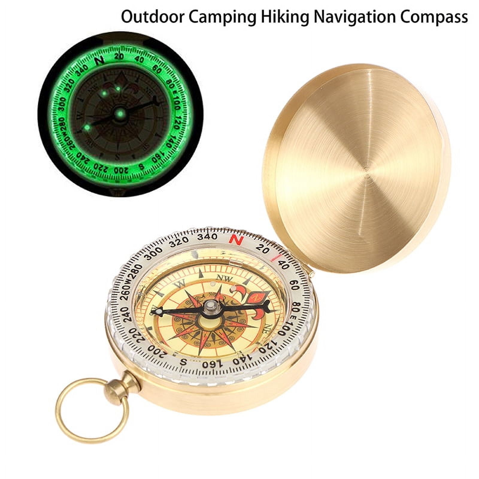 Camping Hiking Pocket Brass Golden Compass Portable Compass Navigation ...