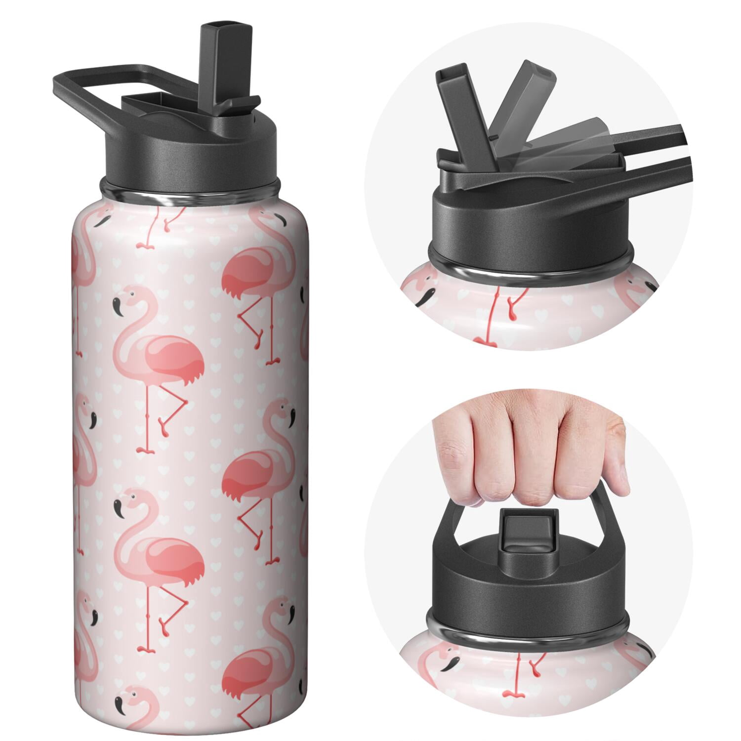 Camping & Hiking Sports 32oz Flamingo Themed Design Stainless Steel ...