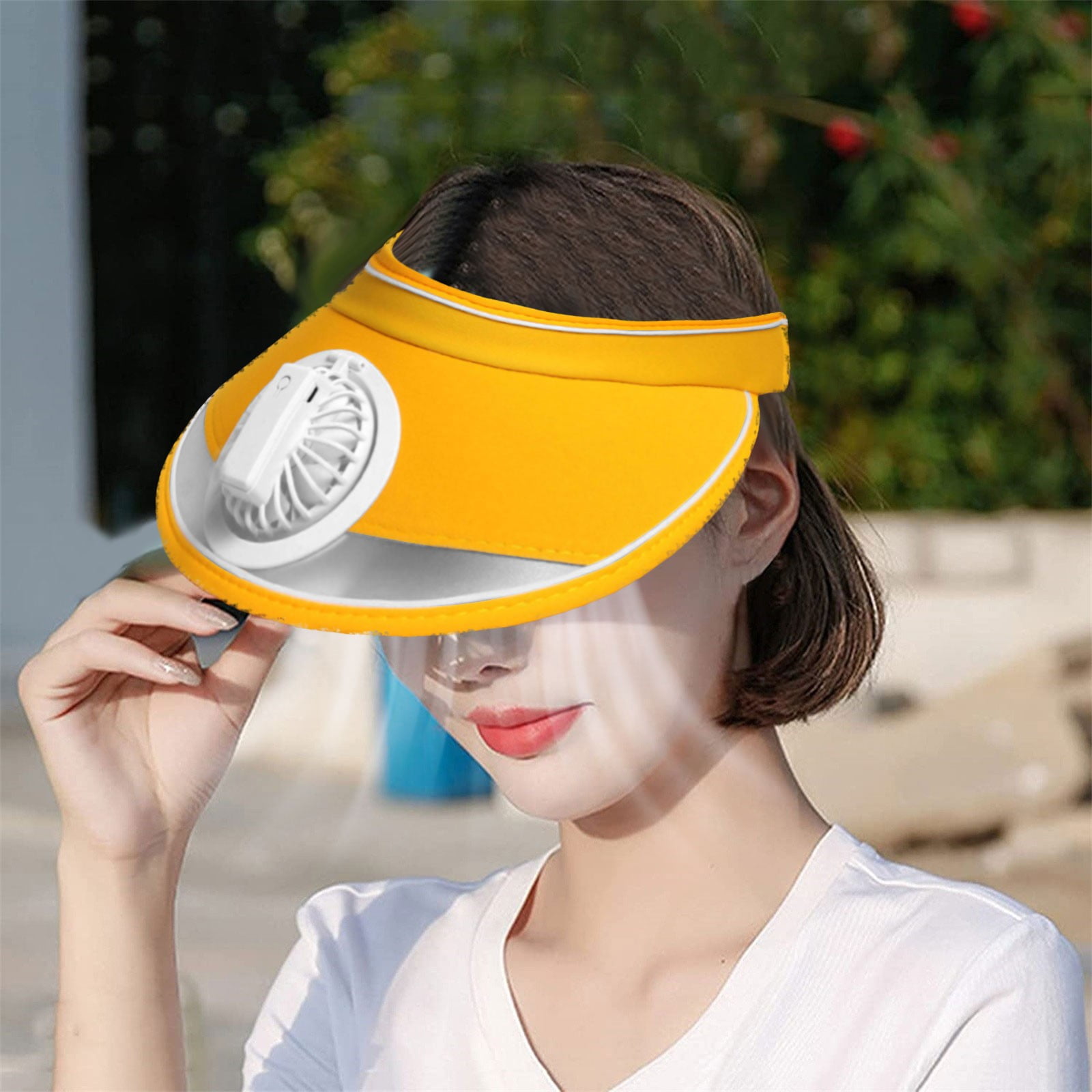 Camping & Hiking Translucent USB Charging Baseball Hat Adjustable Fan ...