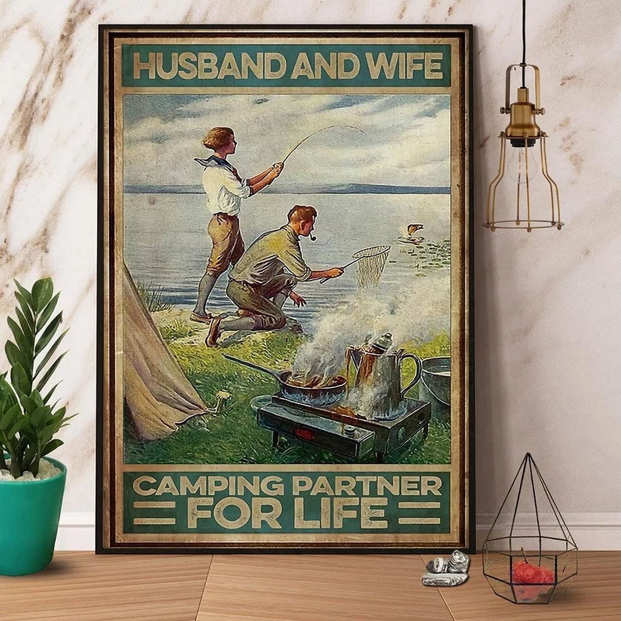 Camping Husband And Wife Camping Partner For Life Paper Poster ...