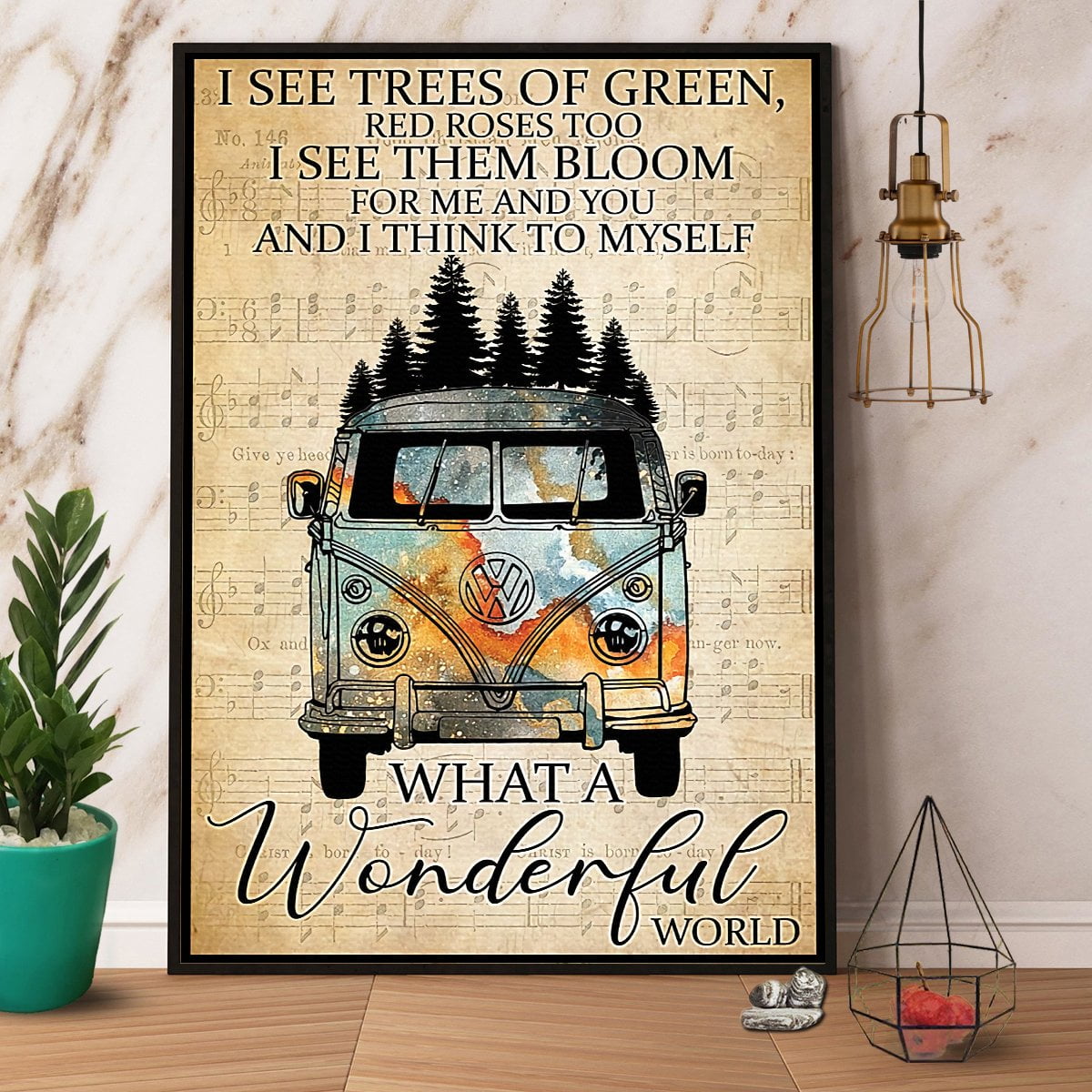 Camping I See Trees Of Green What A Wonderful World Paper Poster No ...