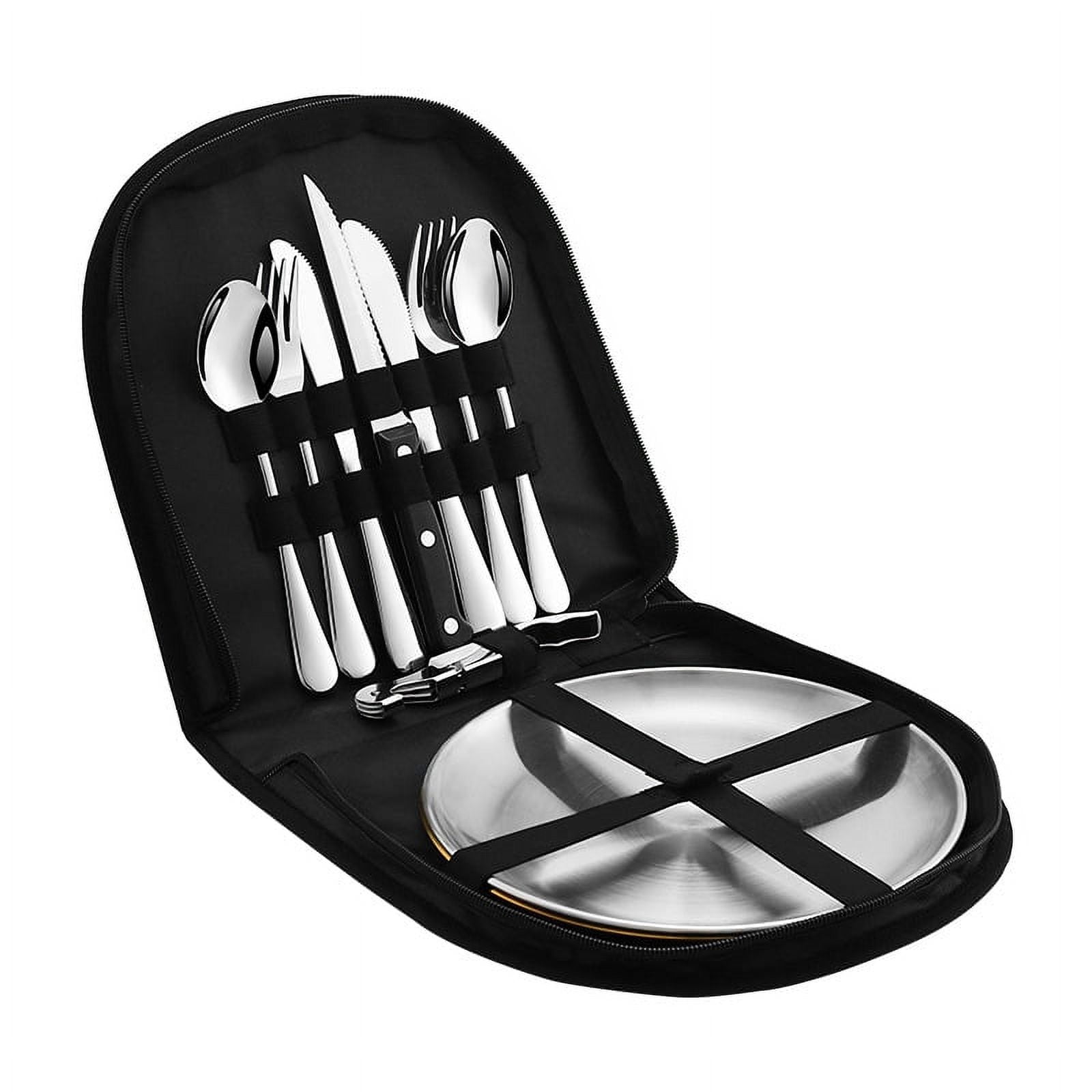 Bexikou Camping Kitchen Silverware Set, 11-Piece Compact Cutlery Mess ...